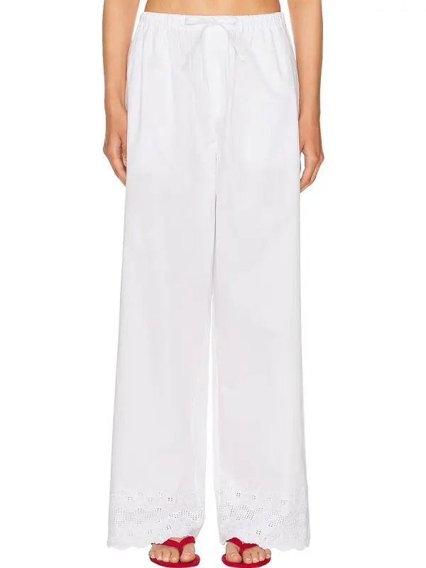 HELSA The Summer Embroidered Pant - White