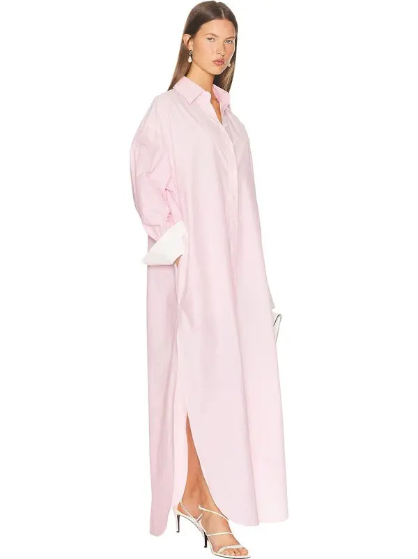 HELSA Oversized Shirt Dress In Tech Poplin - Rose Quartz