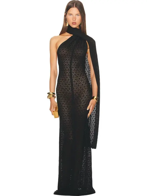 HELSA Robbyn Wrap Gown - Black