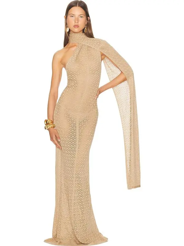 HELSA Robbyn Wrap Gown - Tan