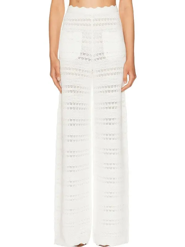 HELSA Kaitltn Scalloped Pant - Ivory