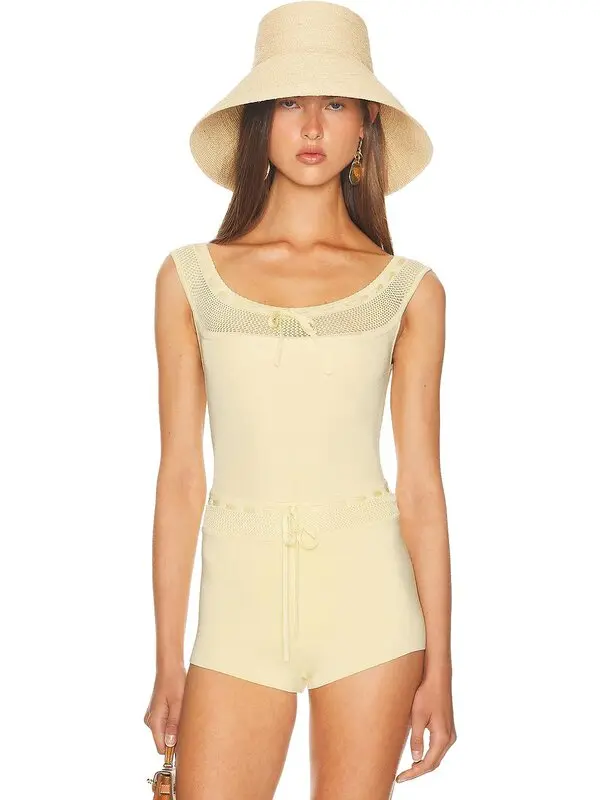 HELSA Brie Bodysuit - Butter Yellow