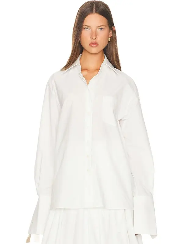 HELSA Classic Oversized Shirt In Tech Poplin - White