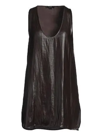 SEVENTY VENEZIA Metallic Crinkled Satin Top - Brown