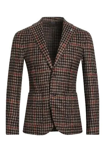 L.B.M. 1911 Single-breasted Houndstooth Blazer - Beige