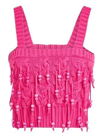 Pinko Cable-knit Crop Top - Pink