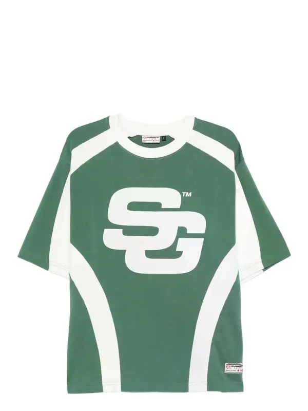 SUMMER GAMES Panelled Logo T-shirt - Green
