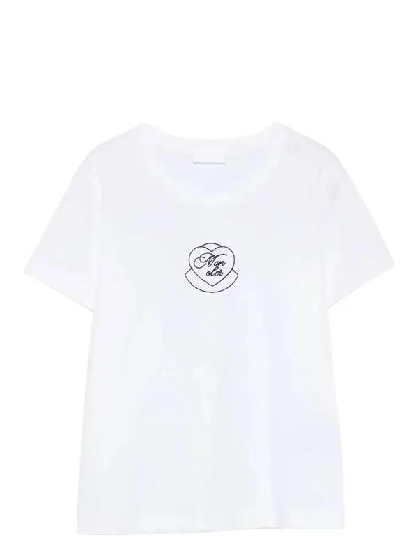 Moncler Heart-embroidered Cotton T-shirt - White