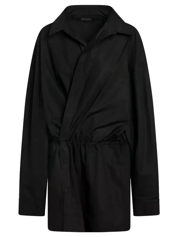 Balenciaga Shirt-style Mini Dress - Black