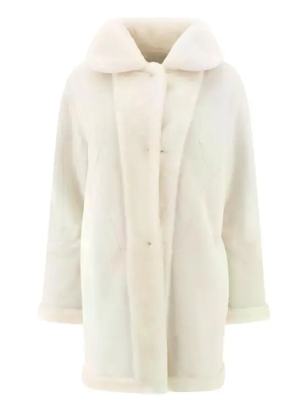 B&W Shearling Reversible Coat - Neutrals