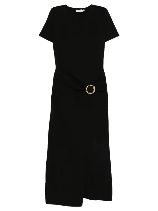 Simkhai Belted Draped Midi Dress - Black