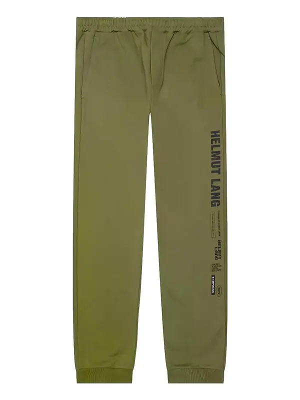 Helmut Lang Elasticated-cuff Logo-print Joggers - Green