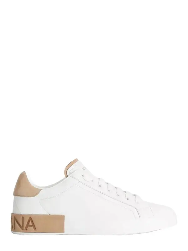 Dolce & Gabbana Portofino Leather Sneakers - White