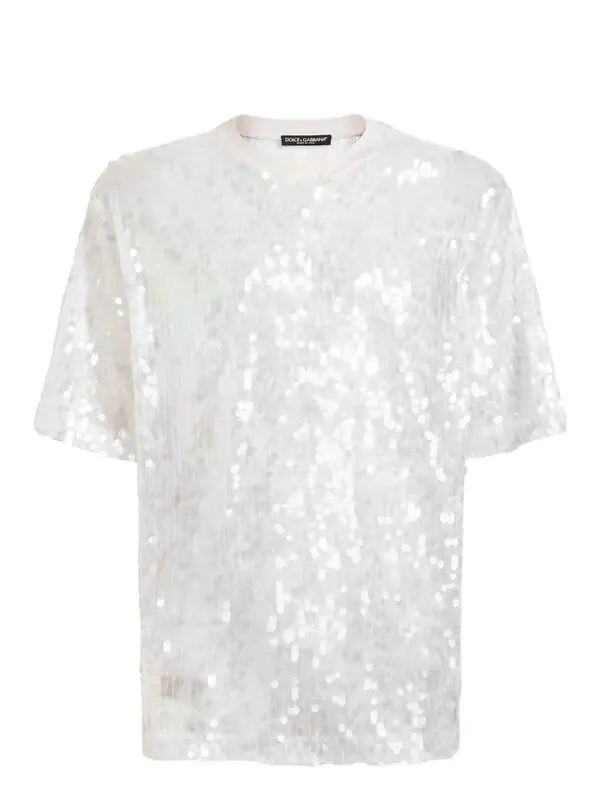 Dolce & Gabbana Sequin-embellished T-shirt - White