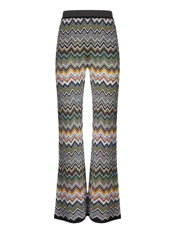 Missoni Chevron-pattern Flared Trousers - White