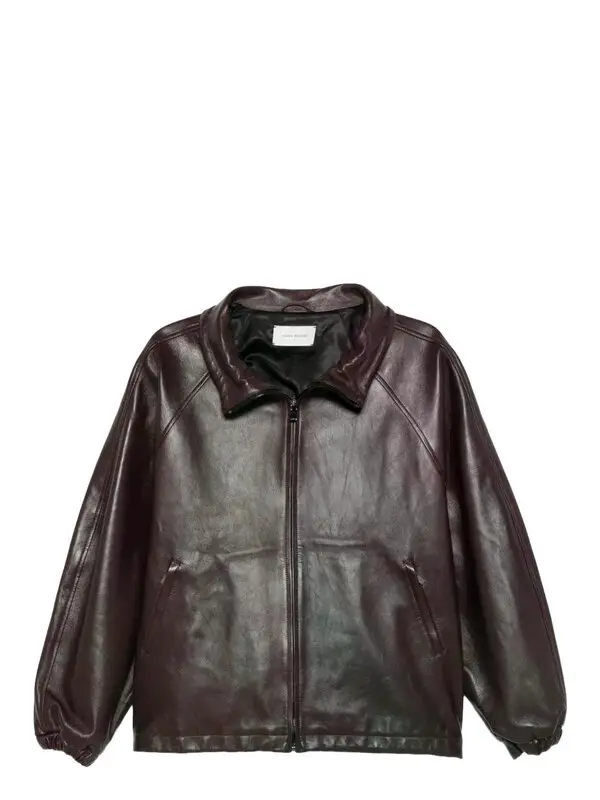 Magda Butrym Leather Zip-up Jacket - Red