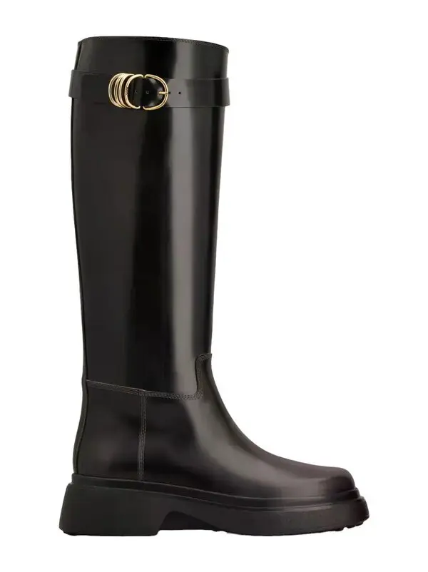 TOD'S Leather Knee-high Boots - Black