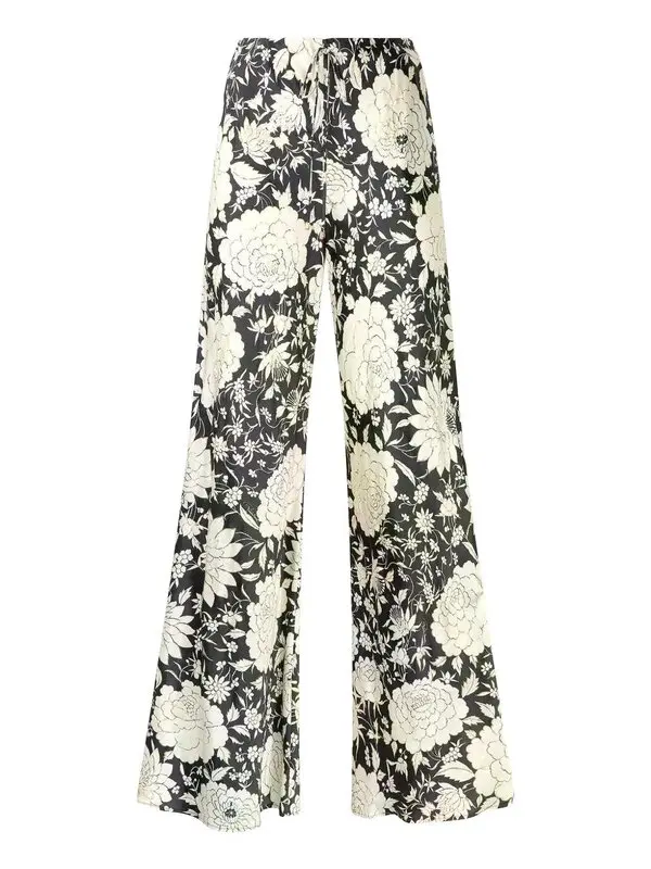 Roberto Cavalli Floral-print Trousers - Neutrals