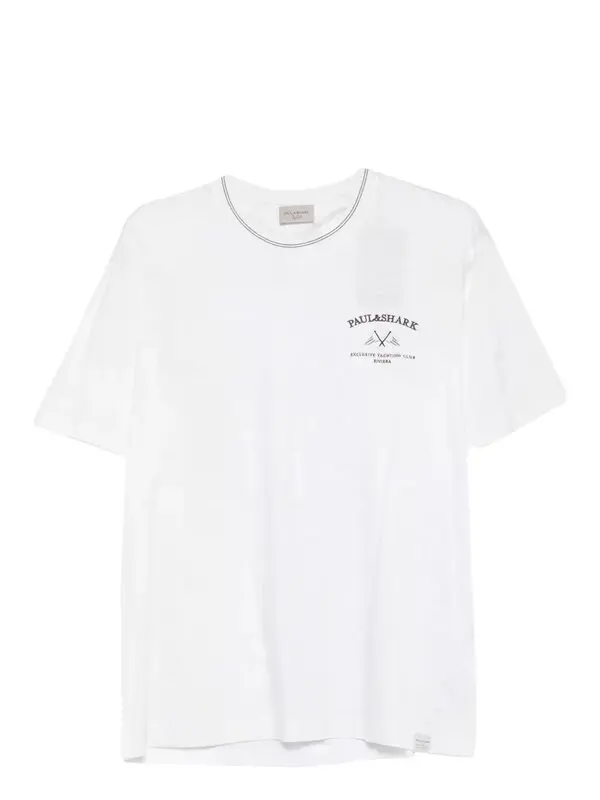 Paul & Shark Logo-embroidered Crew-neck T-shirt - White