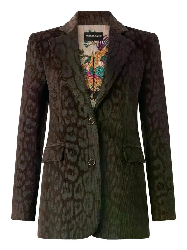 Roberto Cavalli Single-breasted Corduroy Blazer - Brown