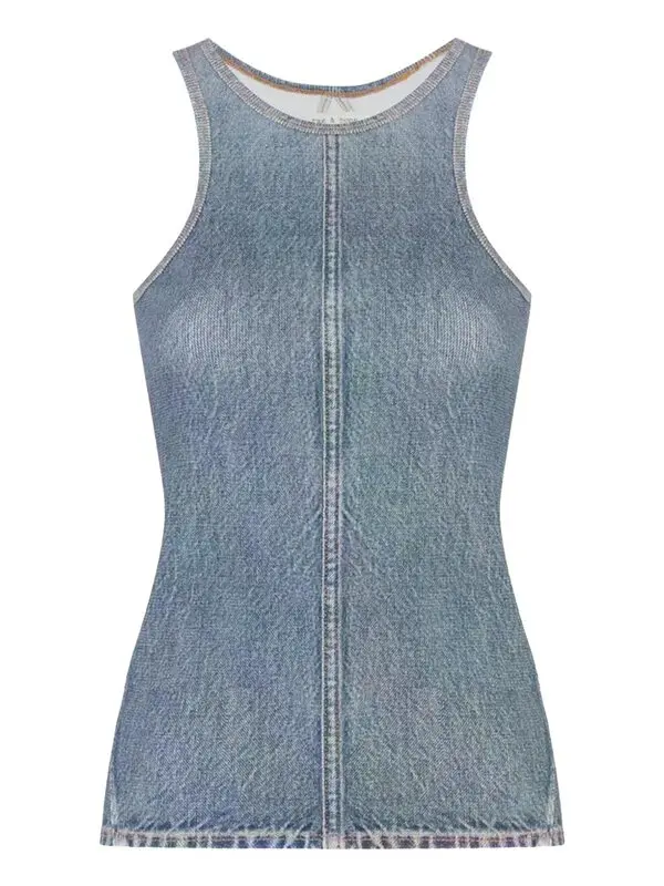 Rag & Bone Denim-effect Racerback Top - Blue