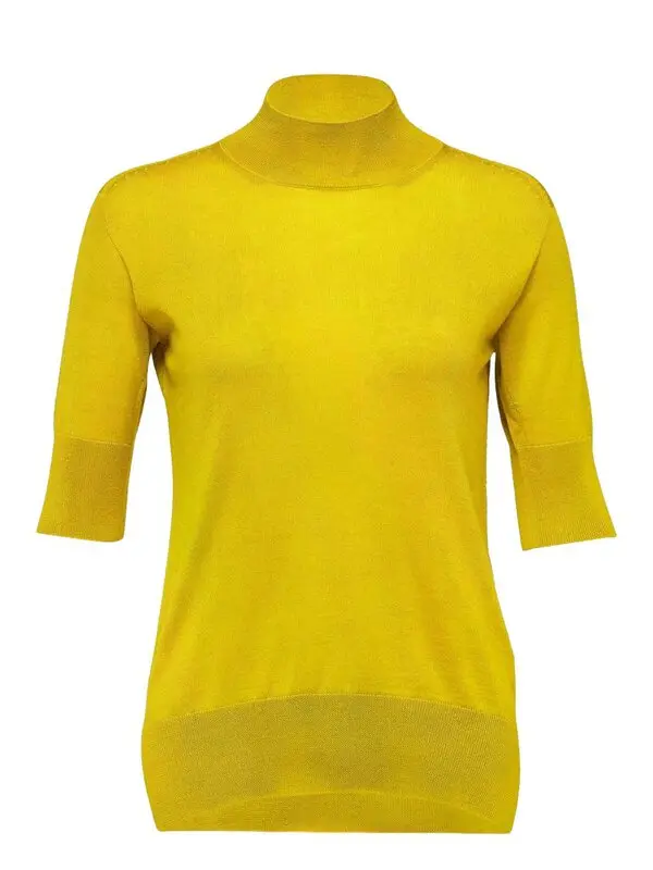 JIL SANDER High-neck Short-sleeve Sweater - Yellow