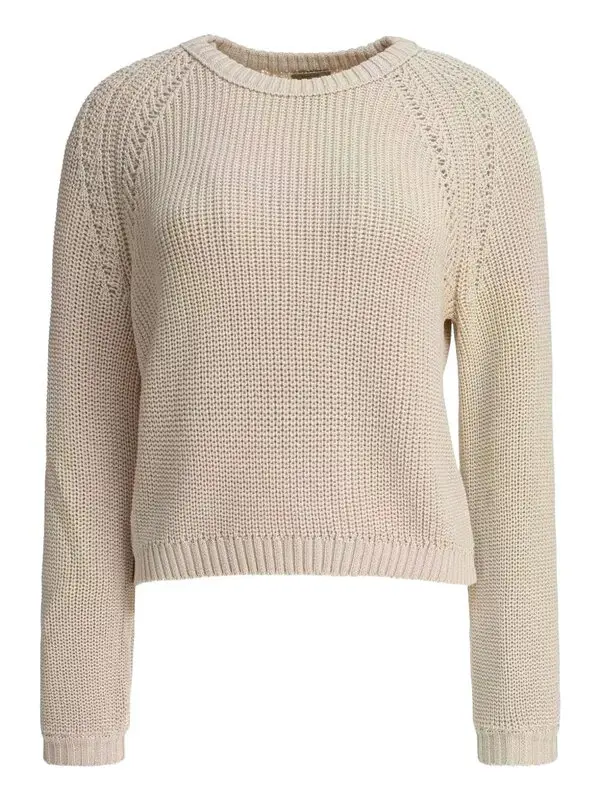 RAKKI Cotton-knit Raglan-sleeve Sweater - Neutrals