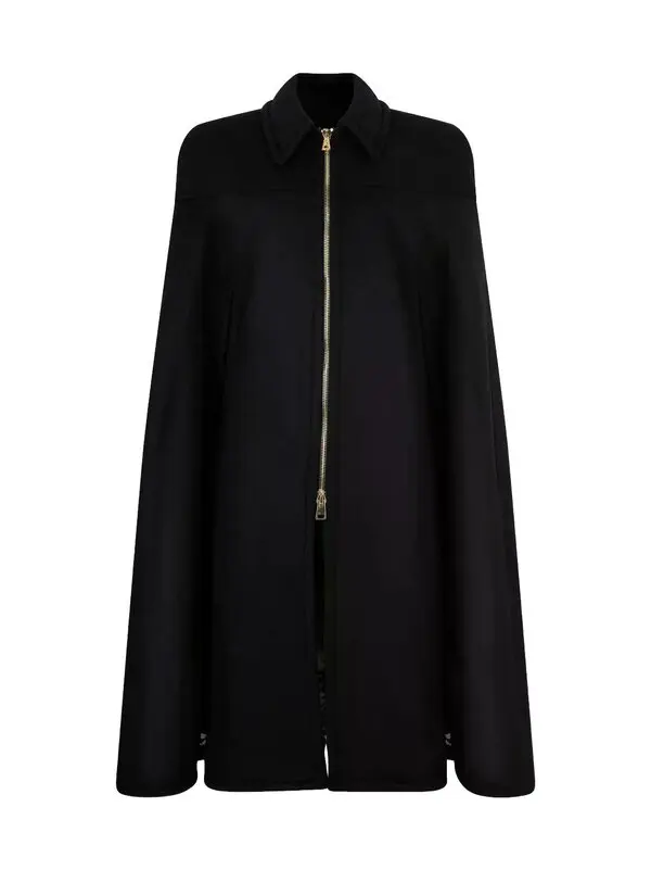 Roberto Cavalli Zip-front Cape With Shoulder Pads - Black