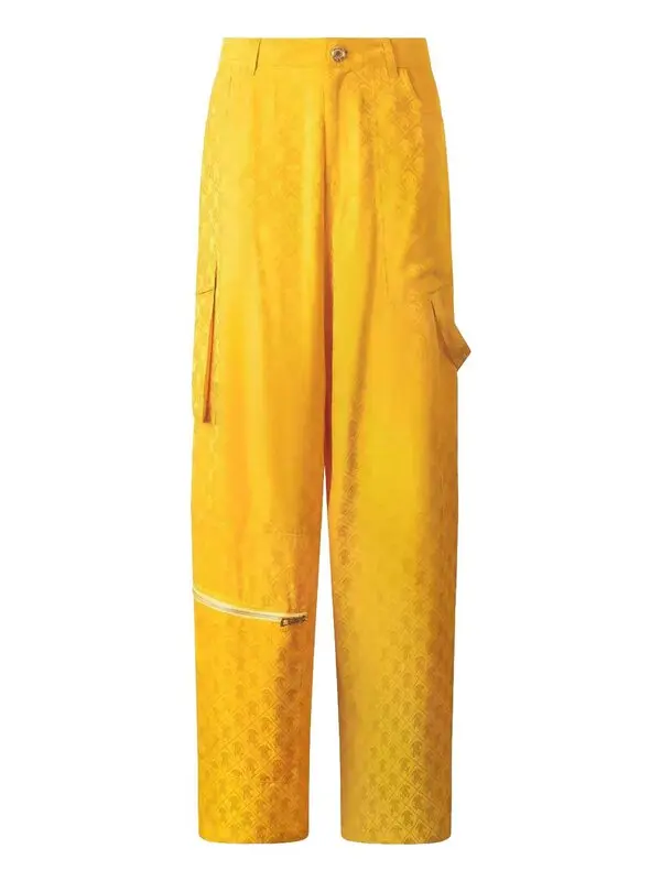 Roberto Cavalli Patterned Cargo Trousers - Yellow