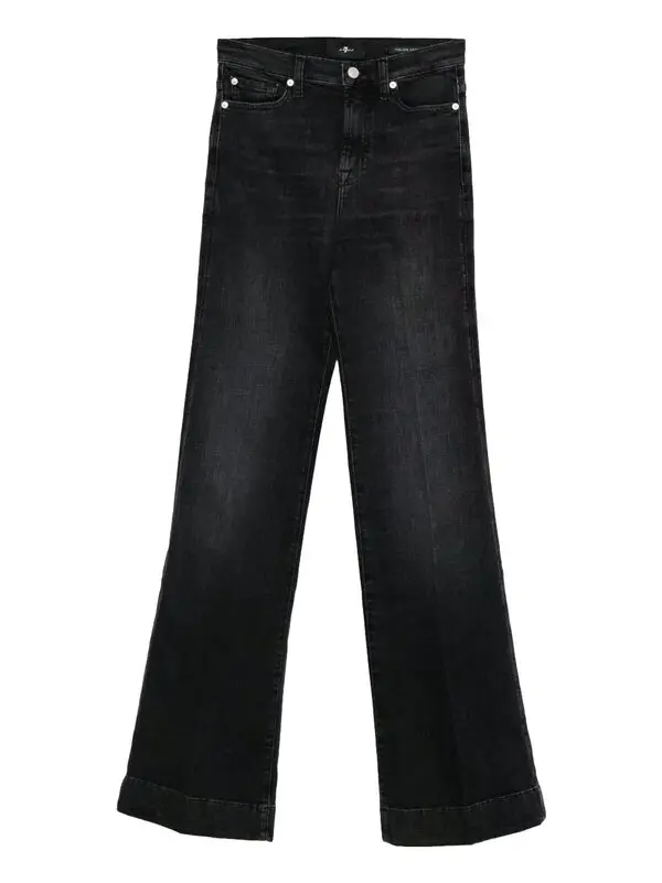 7 For All Mankind Flared Leg Jeans - Black