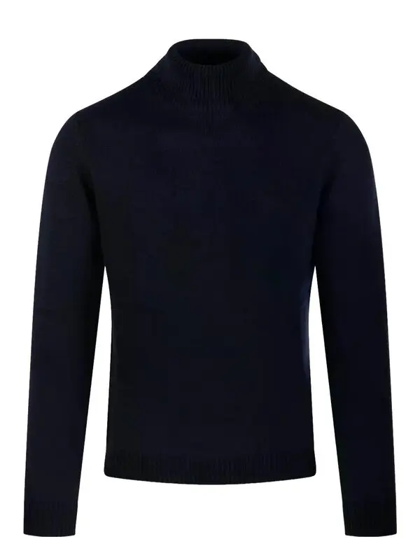 ROBERTO COLLINA High-neck Wool Sweater - Blue