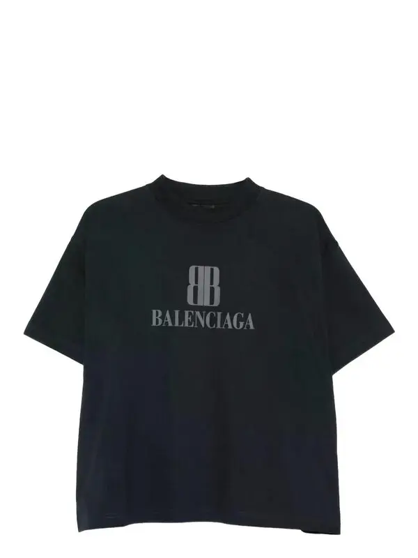 Balenciaga Logo-print Cotton T-shirt - Black