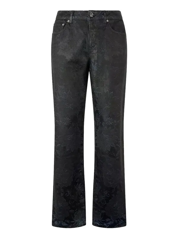 Roberto Cavalli Floral Jeans - Black