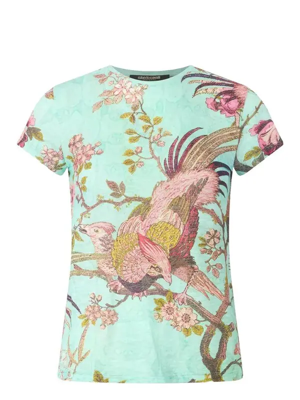 Roberto Cavalli Bird-print T-shirt - Blue