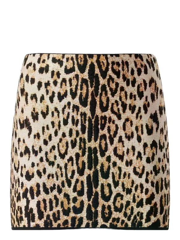 Roberto Cavalli Jaguar-print Straight Skirt - Brown