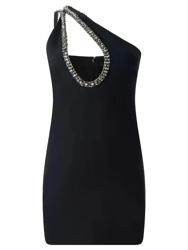 Roberto Cavalli Mini One-shoulder Embellished Dress - Black