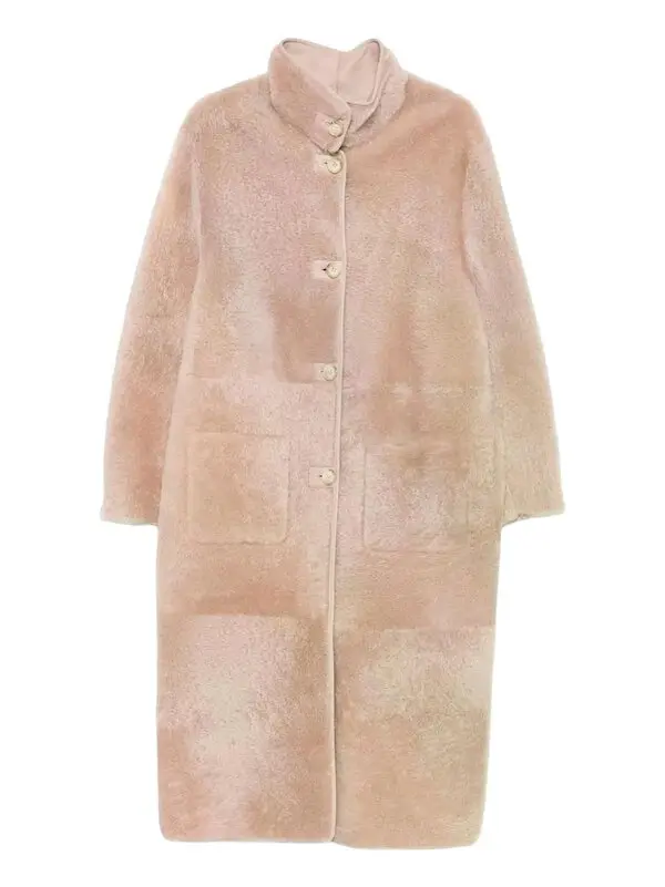 Simonette Ravizza Single-breasted Shearling Coat - Pink