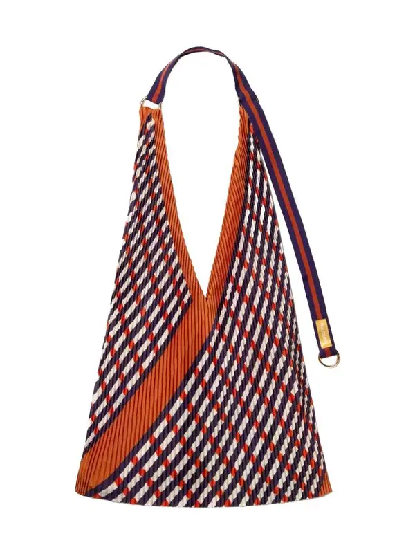 MULTITUDES BAGS Pleated Striped-pattern Tote Bag - Orange
