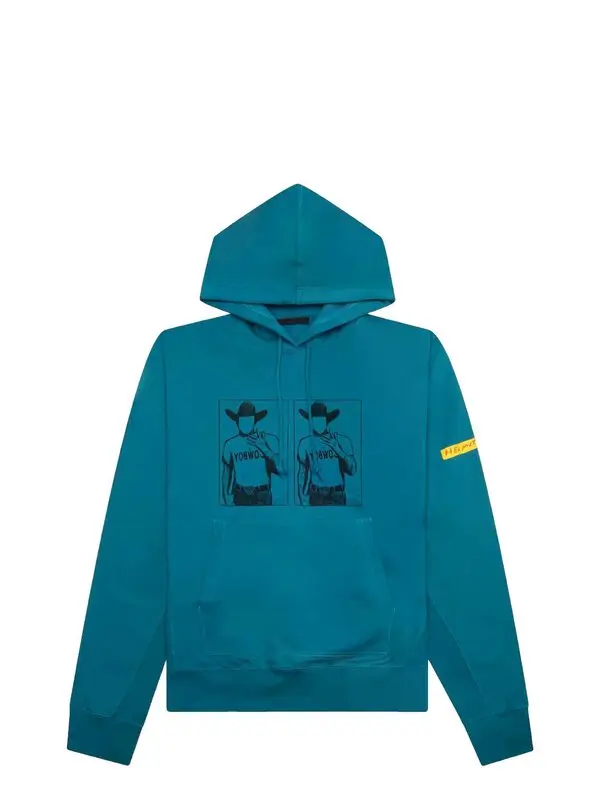 Helmut Lang Cowboy-print Hoodie - Blue