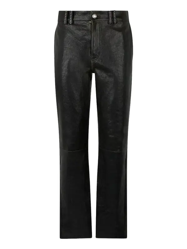 Roberto Cavalli Leather Straight-leg Trousers - Black