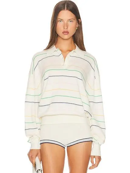 HELSA Kaysee Oversized Polo - Cream Multi