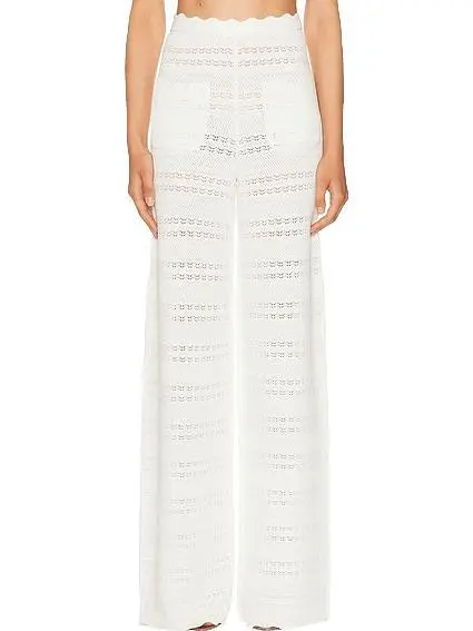 HELSA Kaitltn Scalloped Pant - Ivory