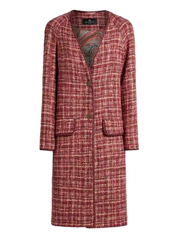 Etro Tweed Coat - Red
