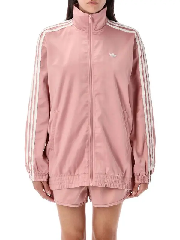 Adidas Originals By Alexander Wang Satin Ruffle Firebird Track Jacket - Pink