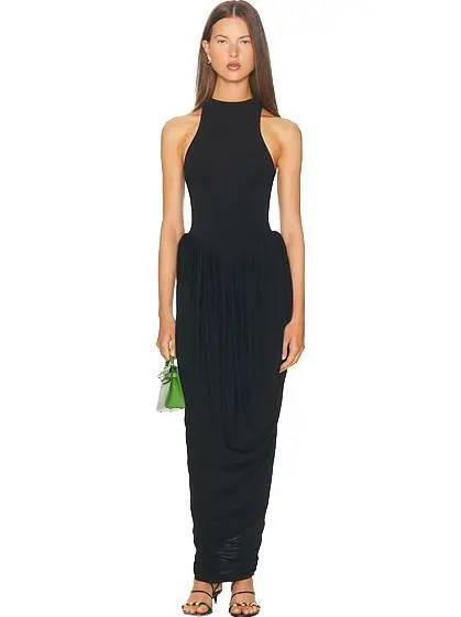 HELSA The Duchess Jersey Dress - Black