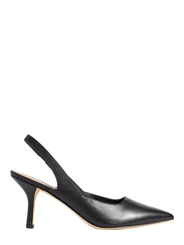 STUART WEITZMAN Zuri 75 Leather Slingback Pumps - Black