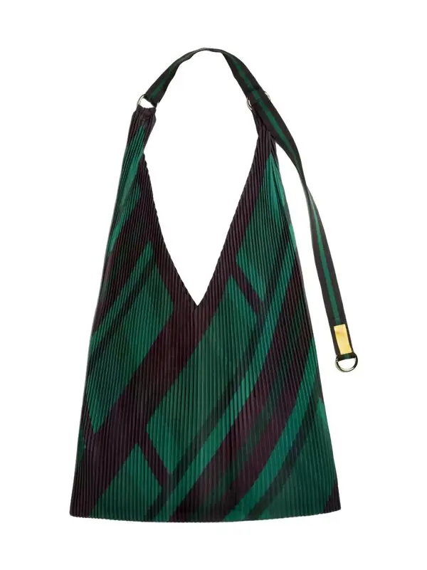 MULTITUDES BAGS Pleated Geometric-pattern Tote - Green