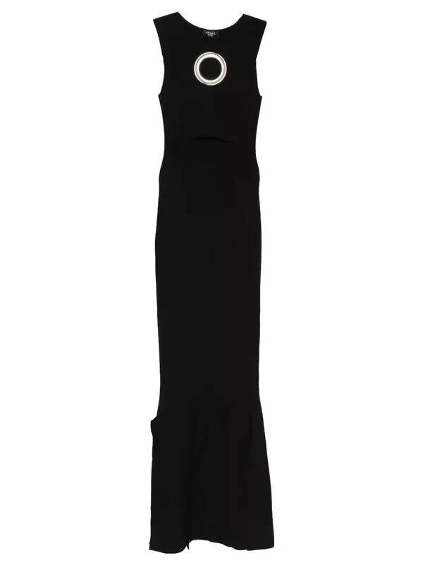A.W.A.K.E. Mode Sleeveless Flared Hem Dress - Black