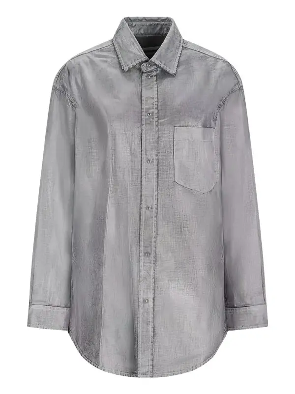 DARKPARK Denim-effect Collared Shirt - Grey