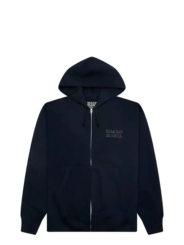 WACKO MARIA Logo-print Full-zip Hoodie - Blue